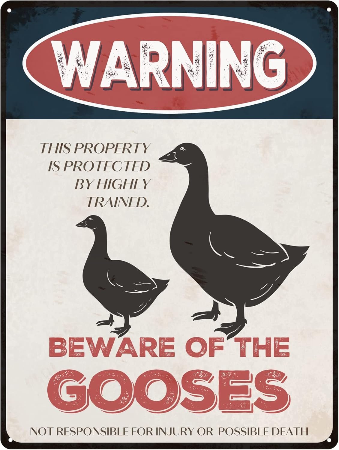 Beware of Goose Sign 8x12in, Vintage-Style Warning Signs for House ...